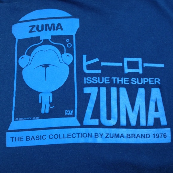 QT | Sweaters | Qt Design Size L Zuma Blue Graphic Tee | Poshmark